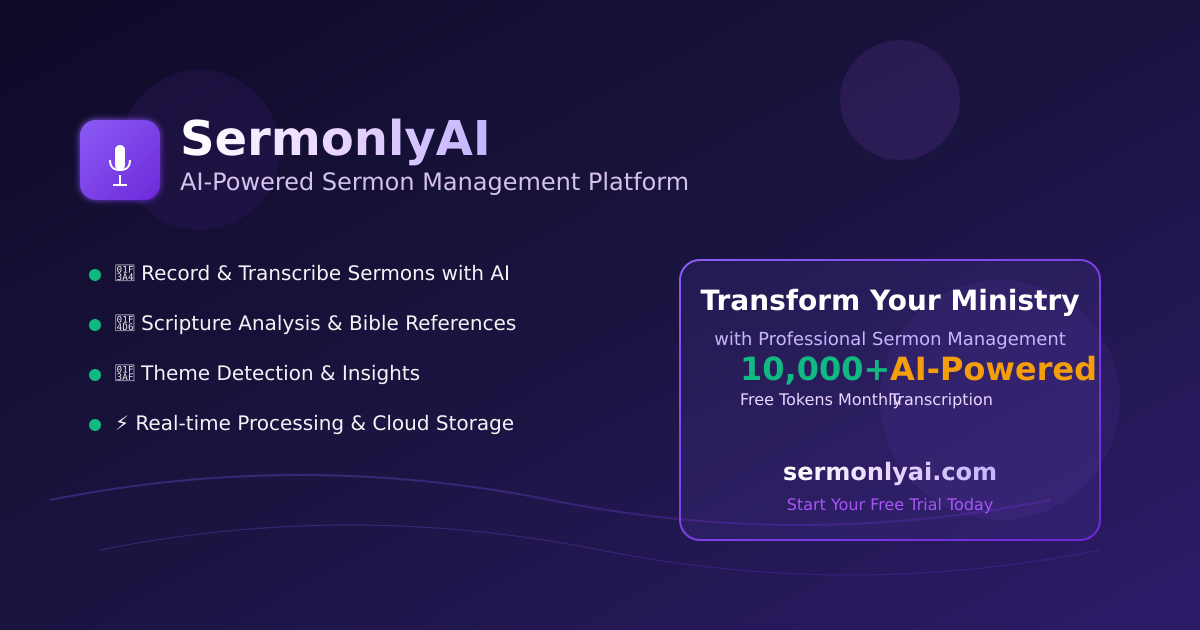 SermonlyAI - AI Sermon Transcription, Bible Study App & Spiritual ...